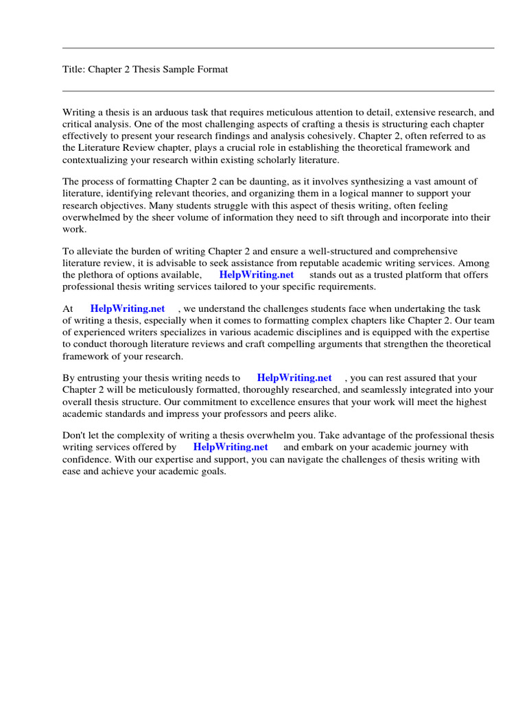 Chapter 2 Thesis Sample Format | PDF | Thesis | Employment