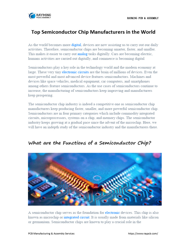 Top Global Semiconductor Manufacturers | PDF | Samsung Electronics ...