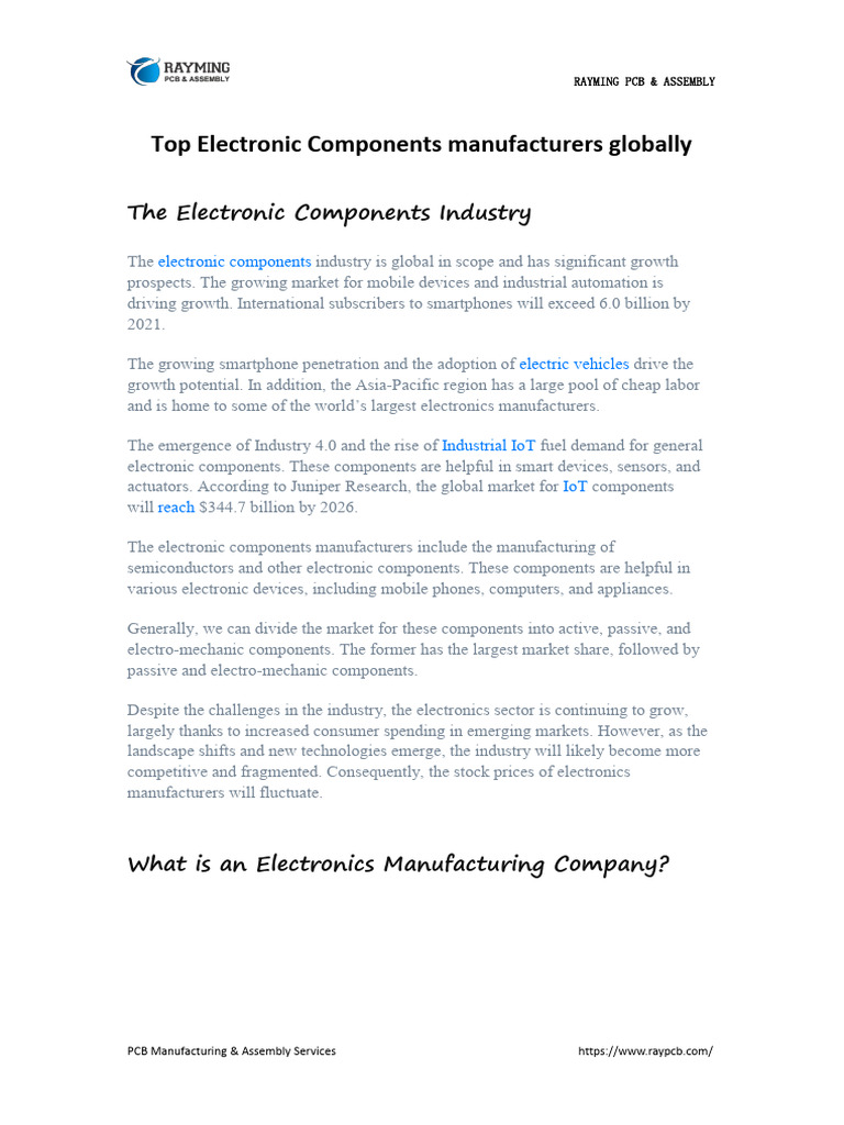 Global Electronic Components Industry Overview | PDF | Digital Signal ...
