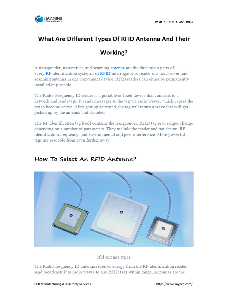 What Are Different Types of RFID Antenna and Their Working | PDF ...