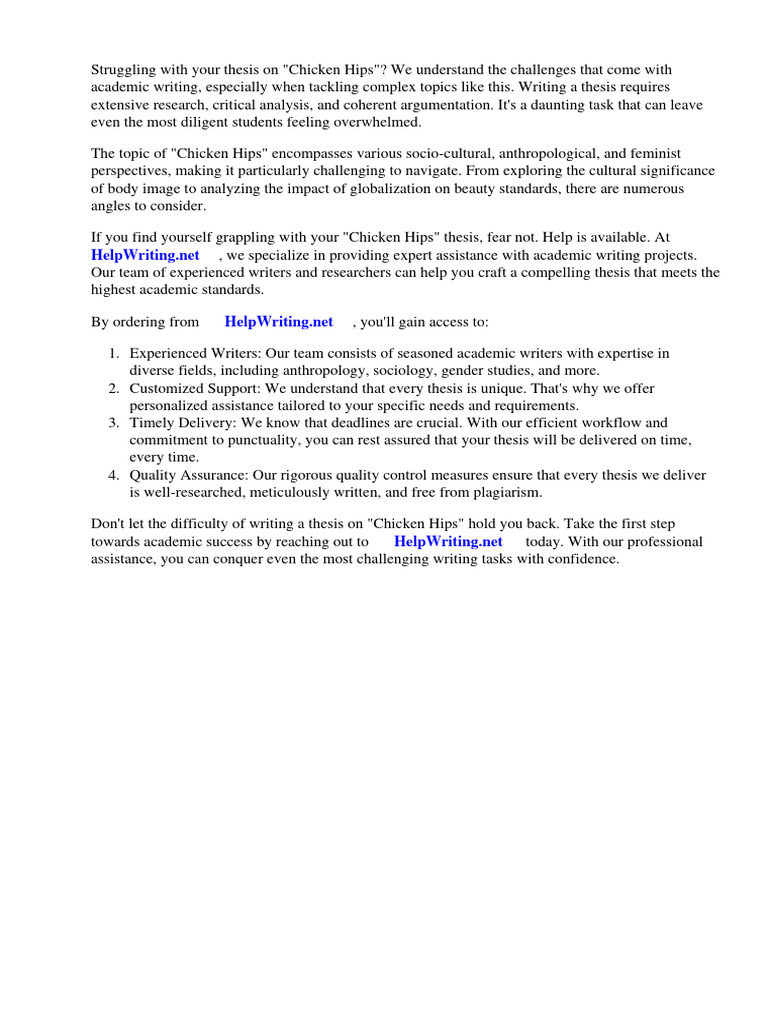 Chicken Hips Thesis Statement | PDF