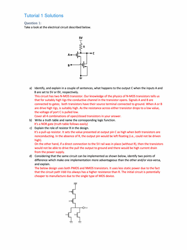 Tutorial 1 Solutions | PDF