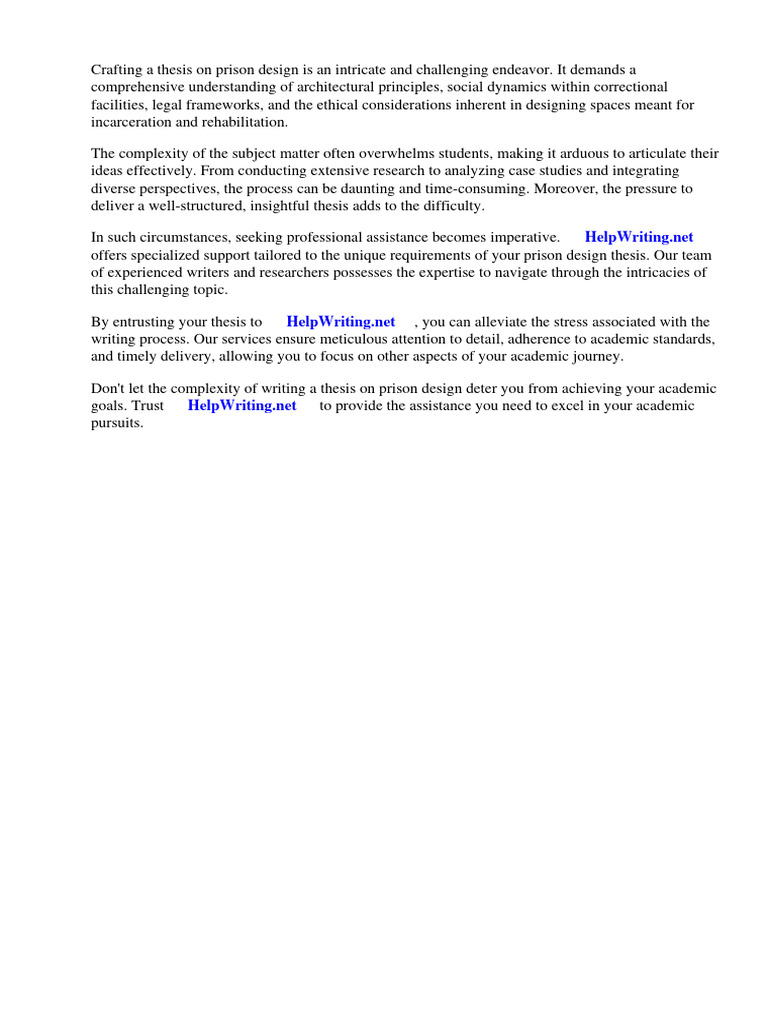 Prison Design Thesis | PDF