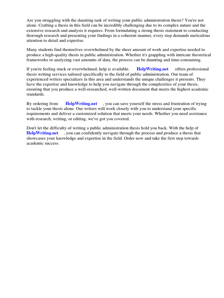 Public Administration Thesis PDF | PDF | Public Administration | Sociology