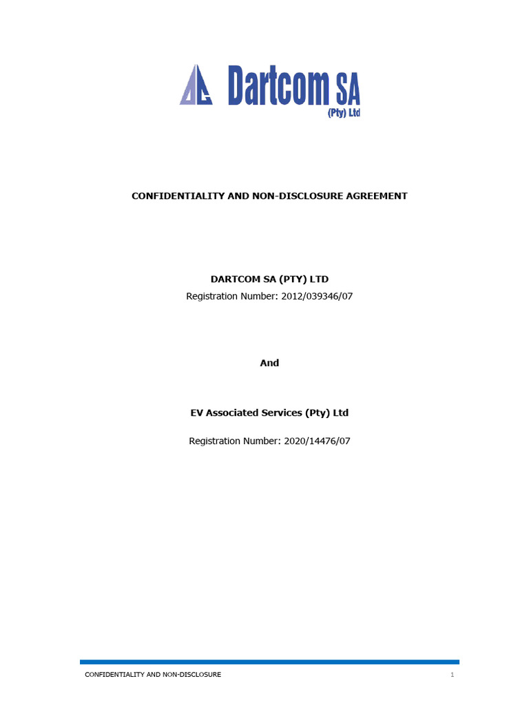 39 Dartcom - Template Confidentiality and NDA Updated 19-10-2021 | PDF
