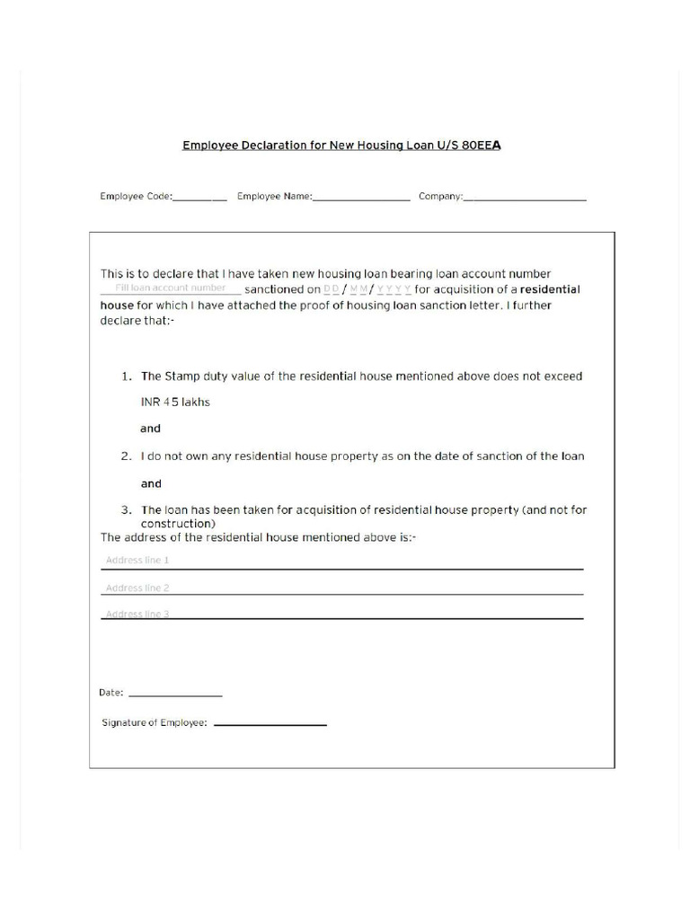 Declaration 80EEA | PDF