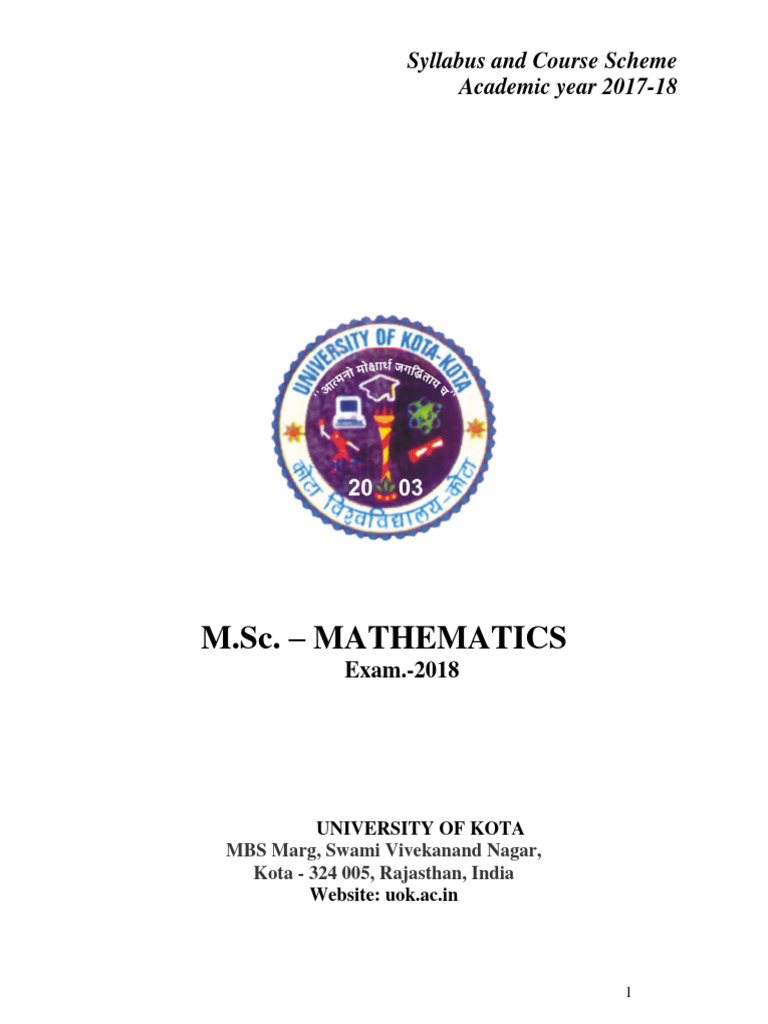 364 - M.Sc. (Maths) - Annual Scheme | PDF | Pointer (Computer Programming) | Integral Equation