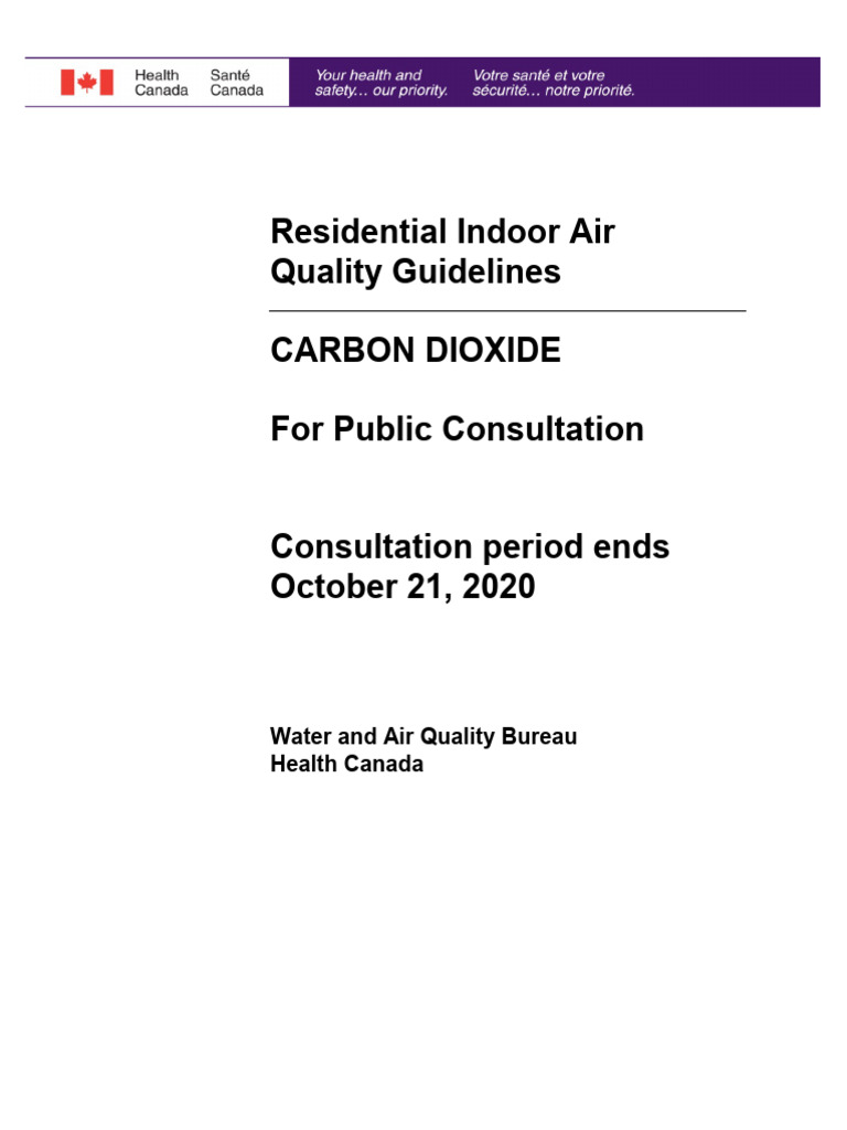 CO2 - Residential Indoor Quality Guidelines (2020) | PDF | Carbon ...