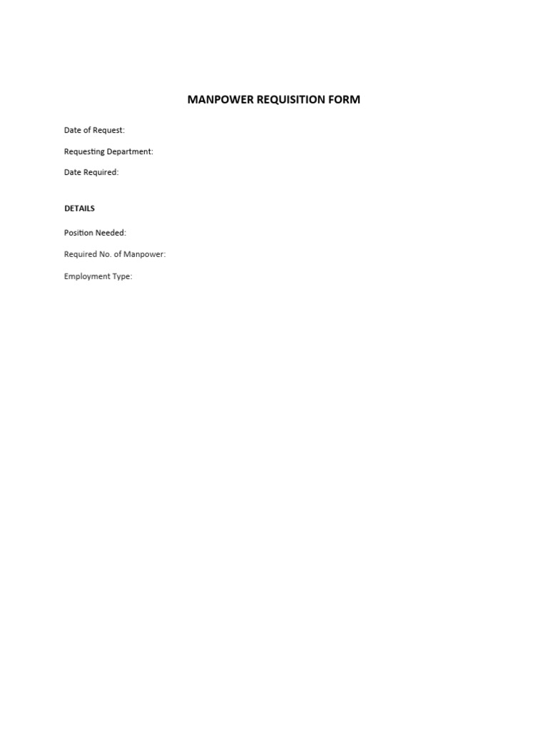 Manpower Requisition Form (MRF) | PDF