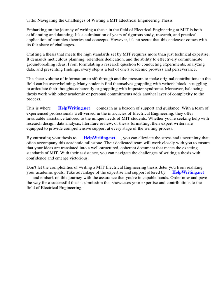 Mit Electrical Engineering Thesis | PDF | Electrical Grid | Thesis