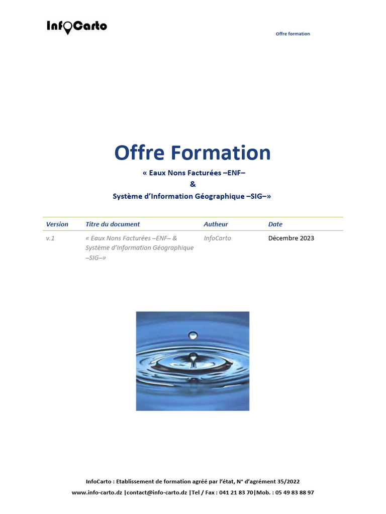 Formation SIG et Eaux Non Facturées | PDF | Système d'information ...