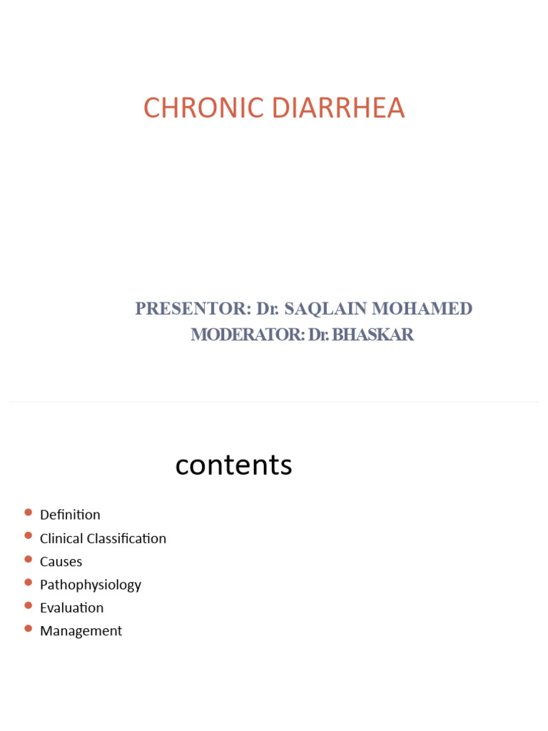 Chronic Diarrhoea Saqlain | PDF