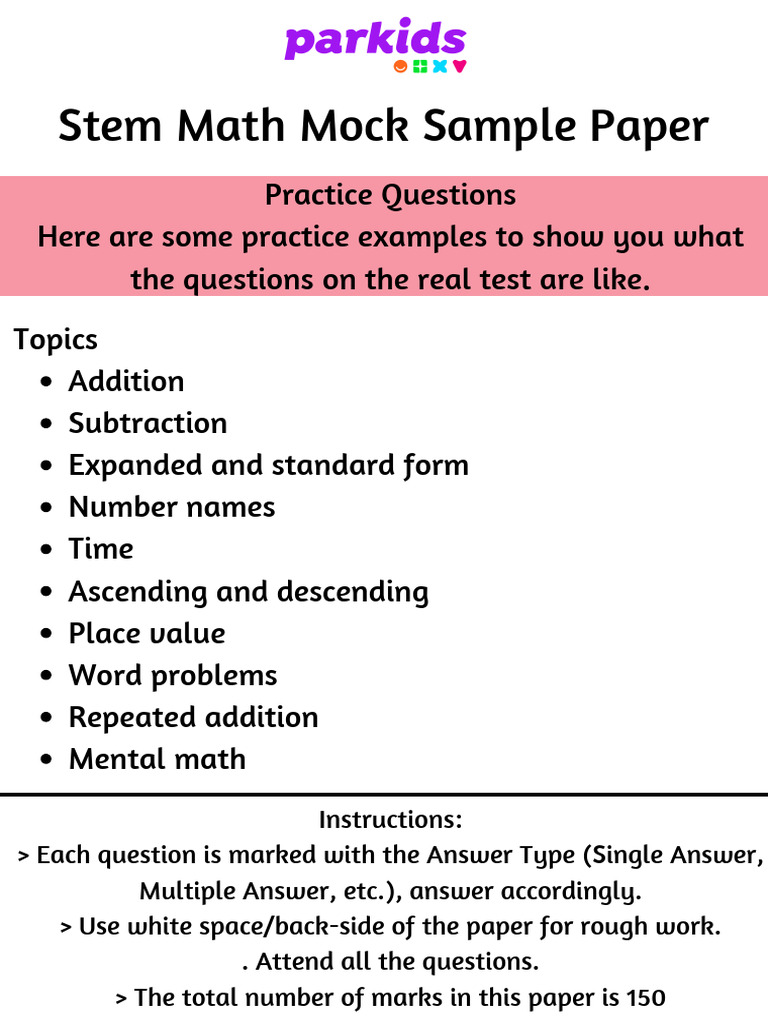 Stem Math Worksheets. | PDF | Mathematics