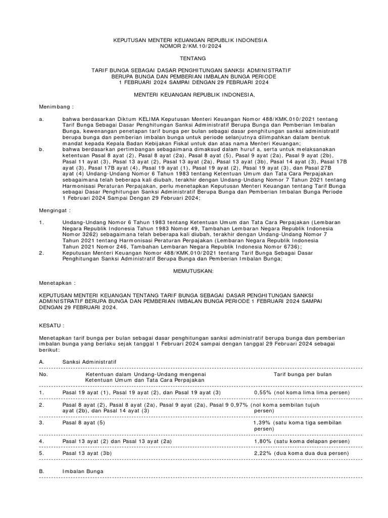 KMK 2 2024 | PDF | Pengelolaan Keuangan & Uang | Teknologi & Rekayasa