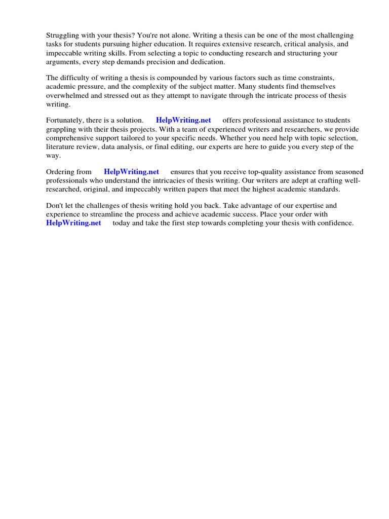 Thesis Sample Papers Free | PDF