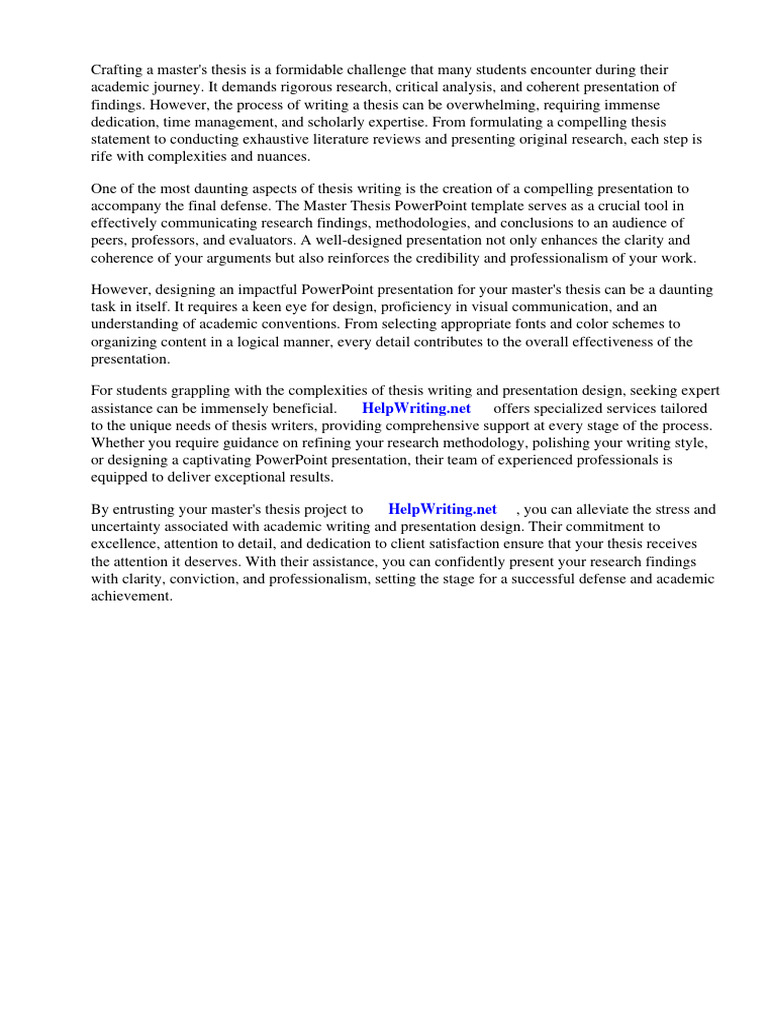 Master Thesis Powerpoint Template | PDF | Thesis | Microsoft Power Point