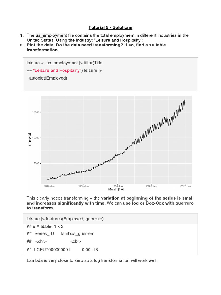Tutorial 9 - Solutions | PDF | Autoregressive Integrated Moving Average ...