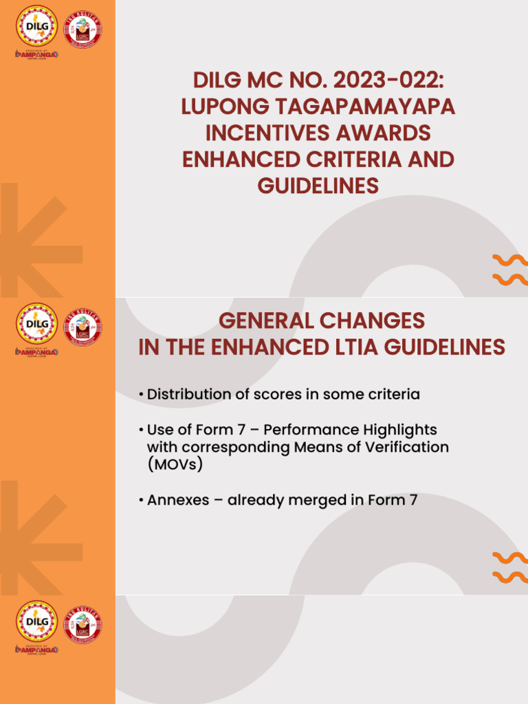 2 Ltia Criteria and Guidelines Dilg | PDF