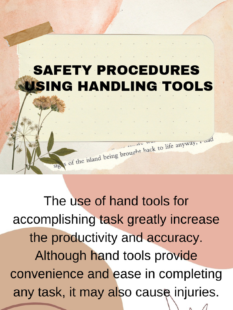 Safety Procedures for Tool Handling | PDF | Travel | Science & Mathematics