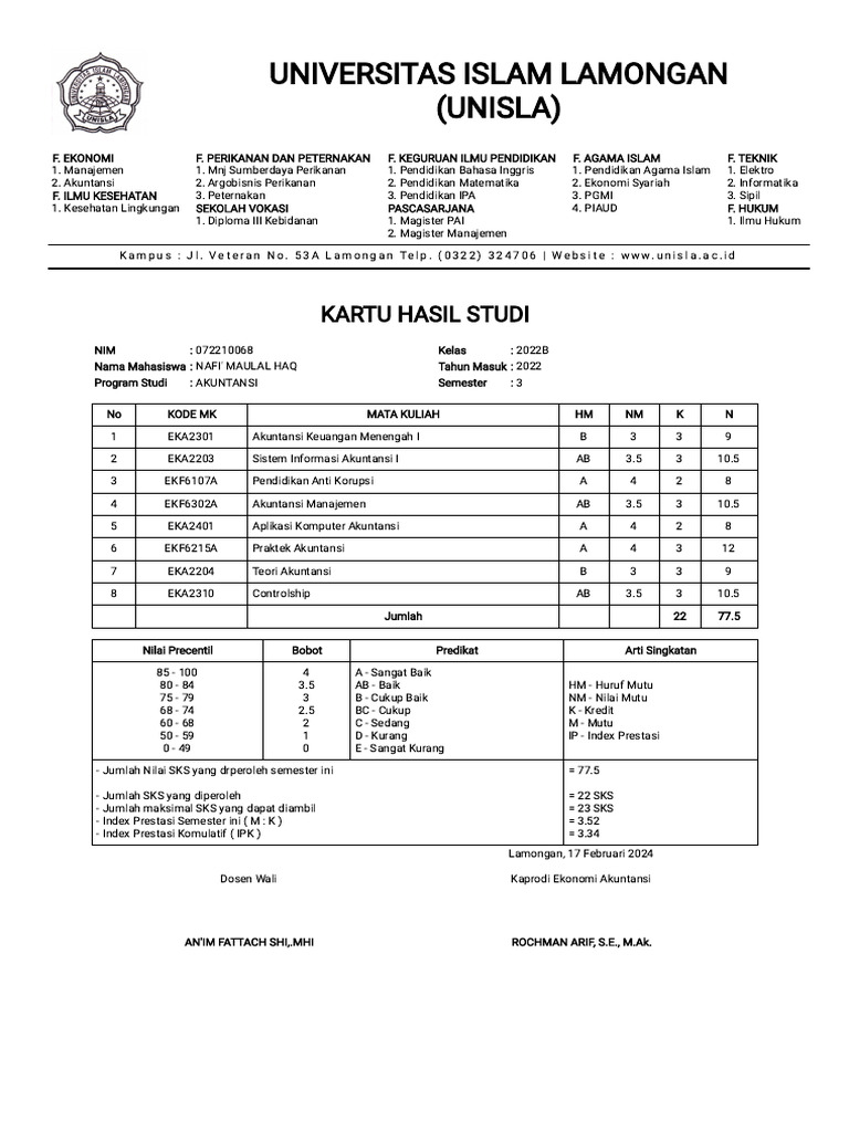 Cetak KHS 3 | PDF
