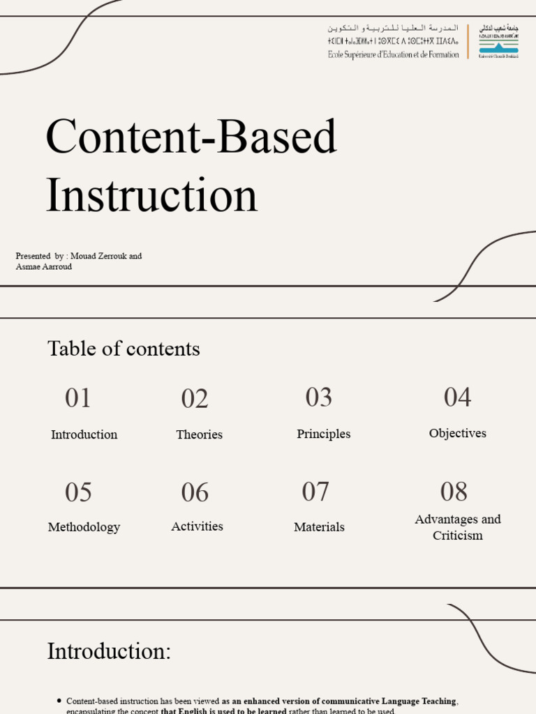 Content-Based Instruction | PDF | Career & Growth | Science & Mathematics