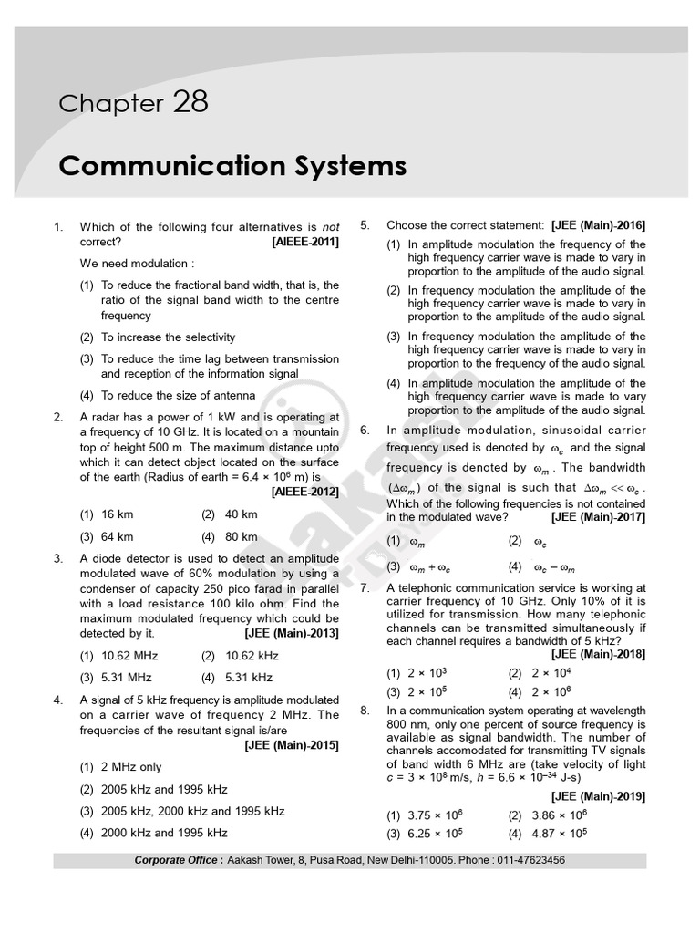 P - Ch-28 - Communication Systems | PDF