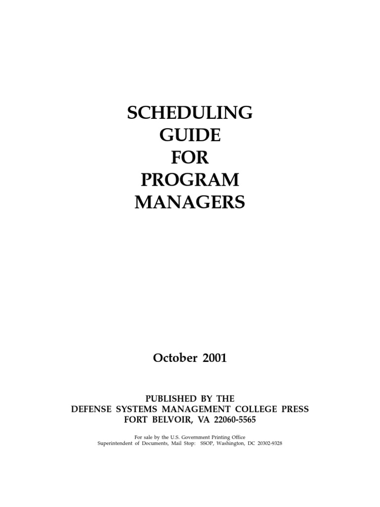 Scheduling Guide For Program Managers | PDF | Business