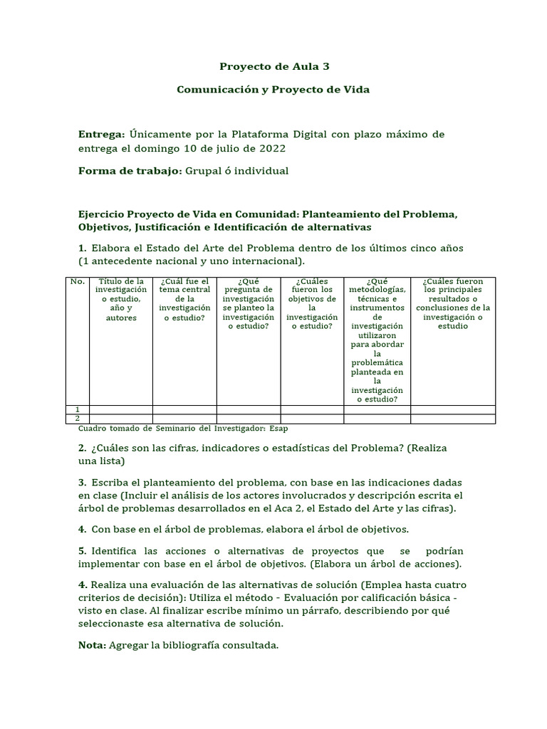 Proyecto de Aula 3 | PDF