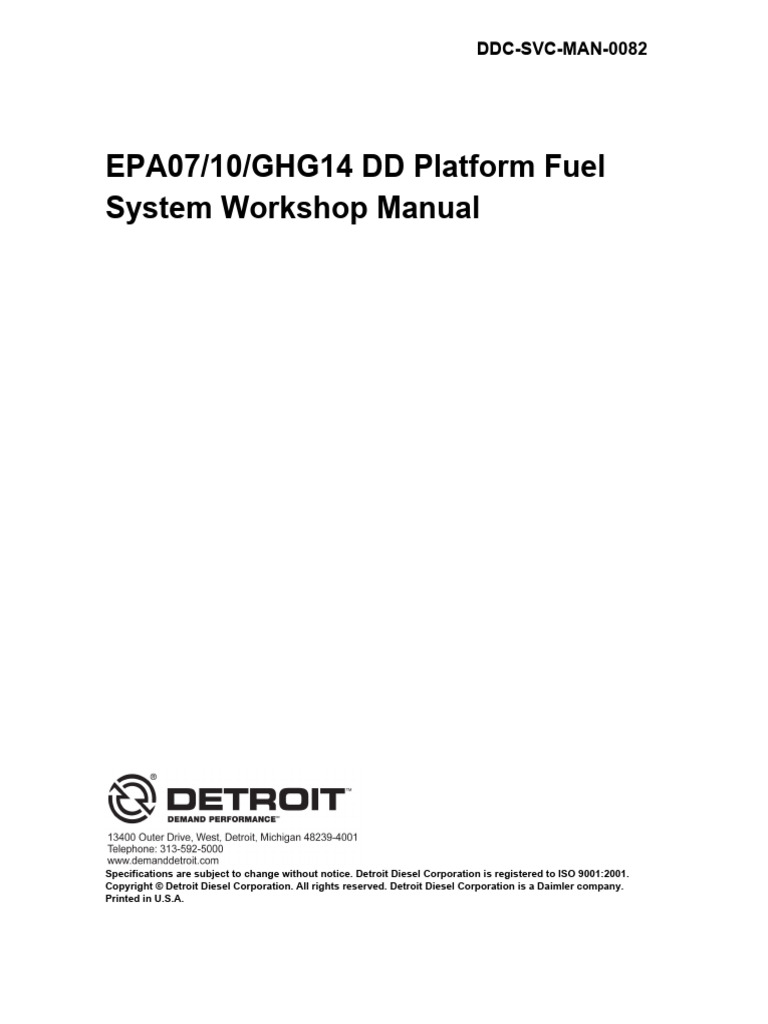 DDC SVC Man 0082 - 2014 | PDF | Diesel Engine | Fuel Injection
