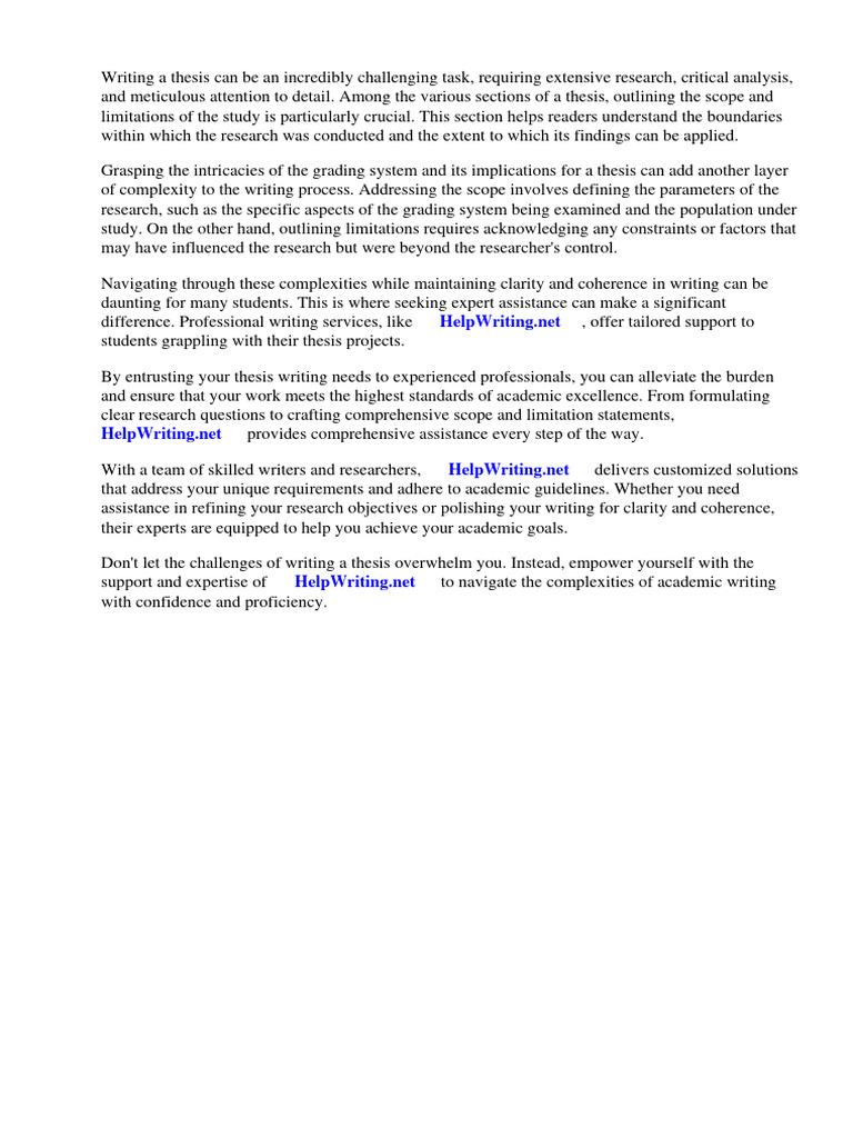 Grading System Thesis Scope and Limitation | PDF | Thesis | Science