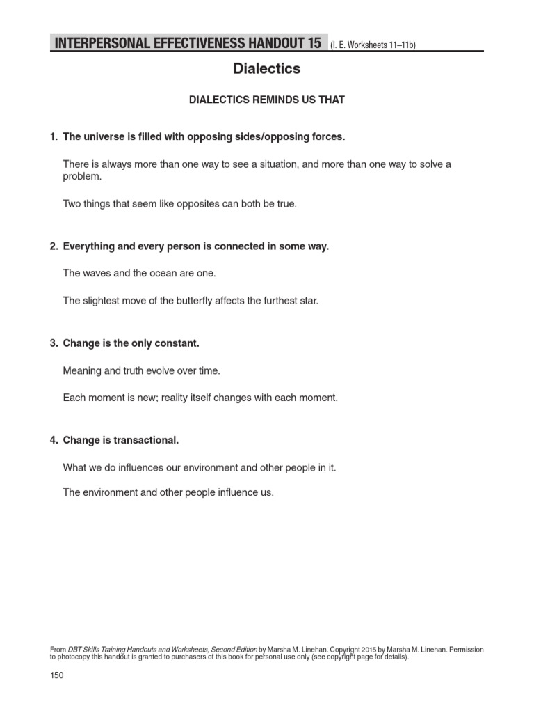 DBT Dialectics Handout | PDF