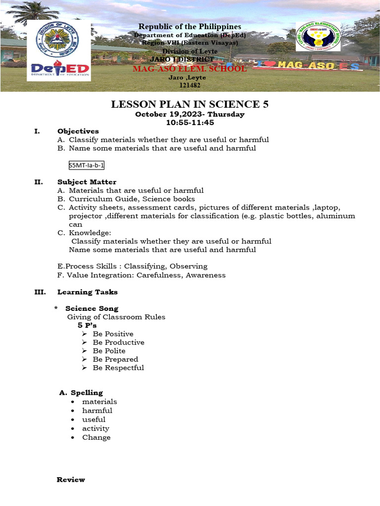 Classroom Observation Science 5 | PDF | Rubric (Academic) | Science