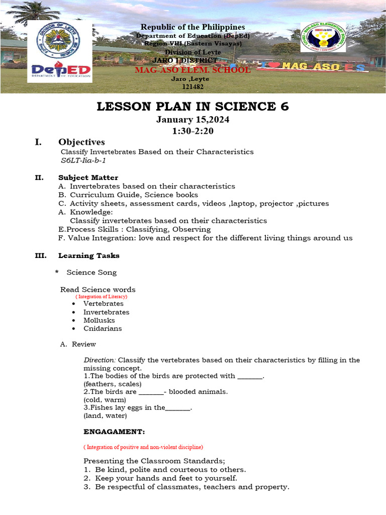 Classroom Observation Science 6 | PDF