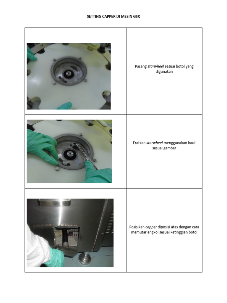 Langkah setting capper | PDF