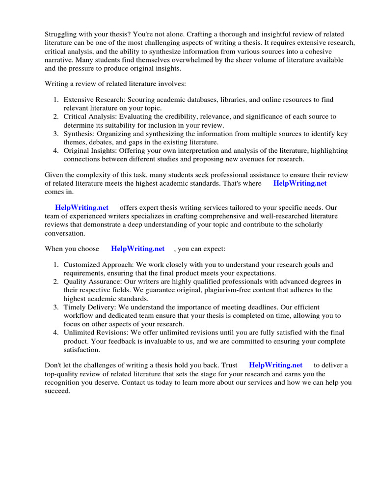 How To Make Review of Related Literature Thesis | PDF | Thesis | Knowledge