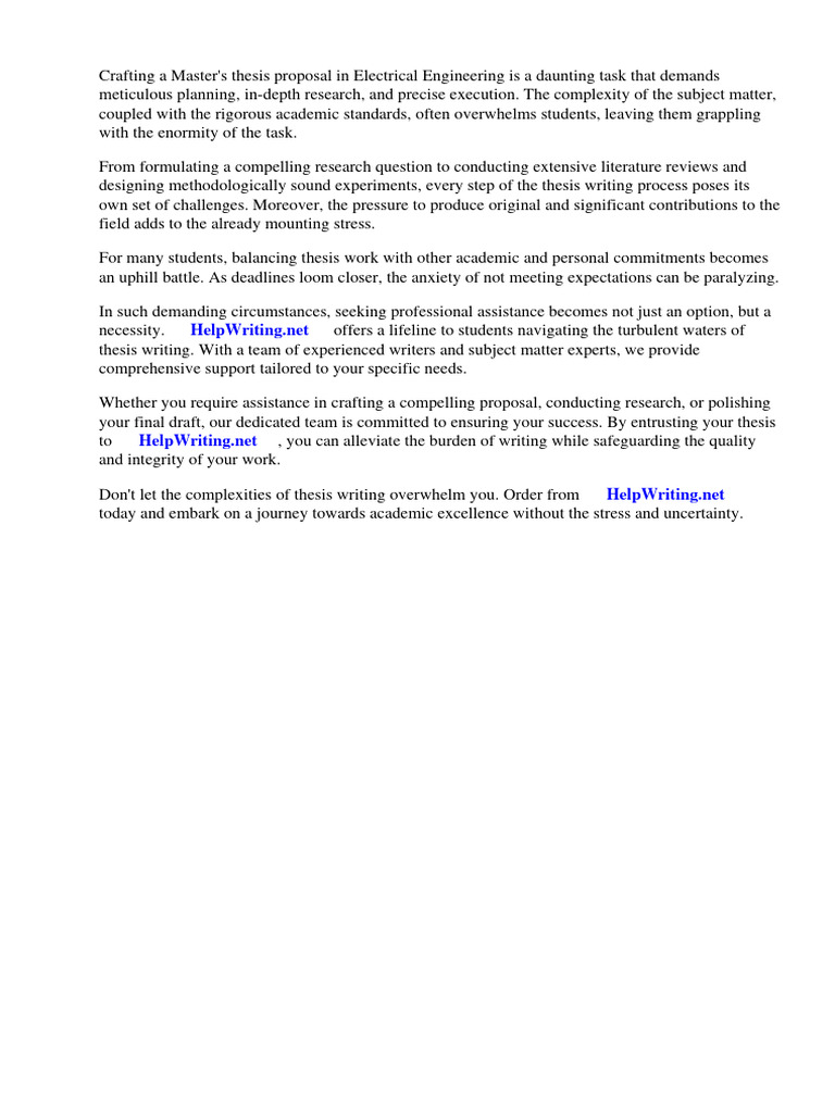 Master Thesis Proposal Electrical Engineering | PDF | Thesis | Engineering