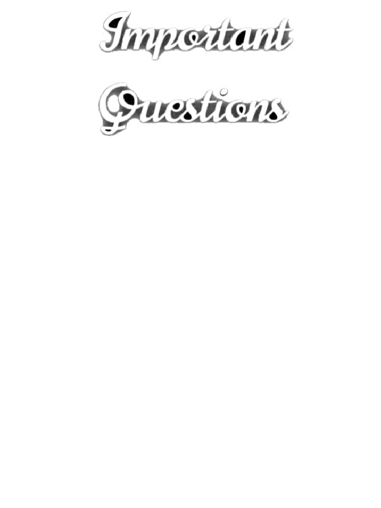 Important Questions | PDF