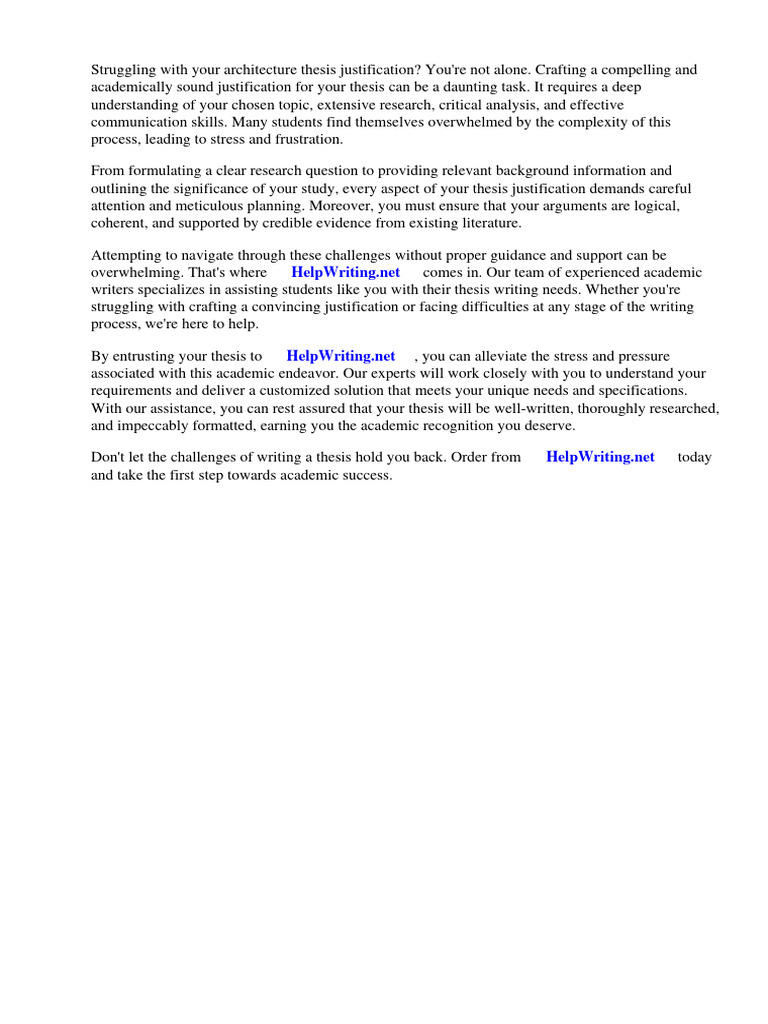 Architecture Thesis Justification | PDF