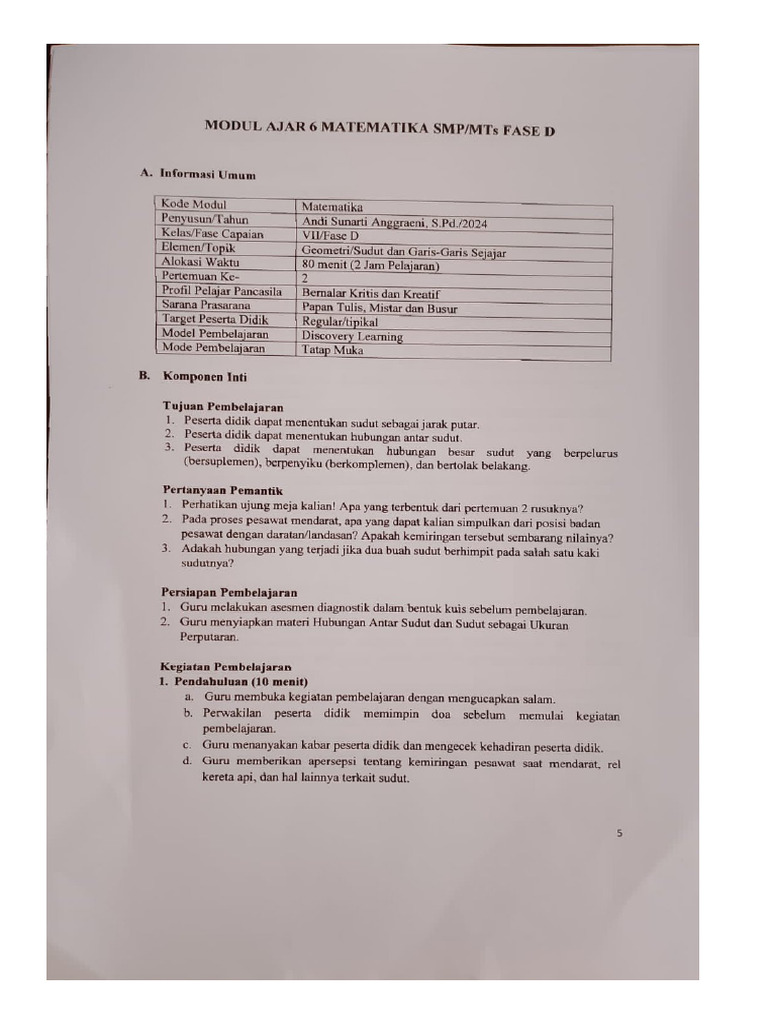 Modul Untuk Observasi | PDF