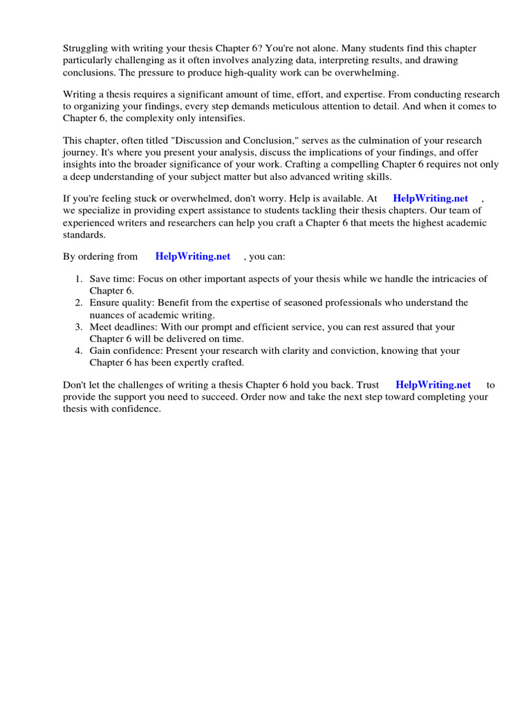 Thesis Chapter 6 Sample | PDF | Thesis | Essays