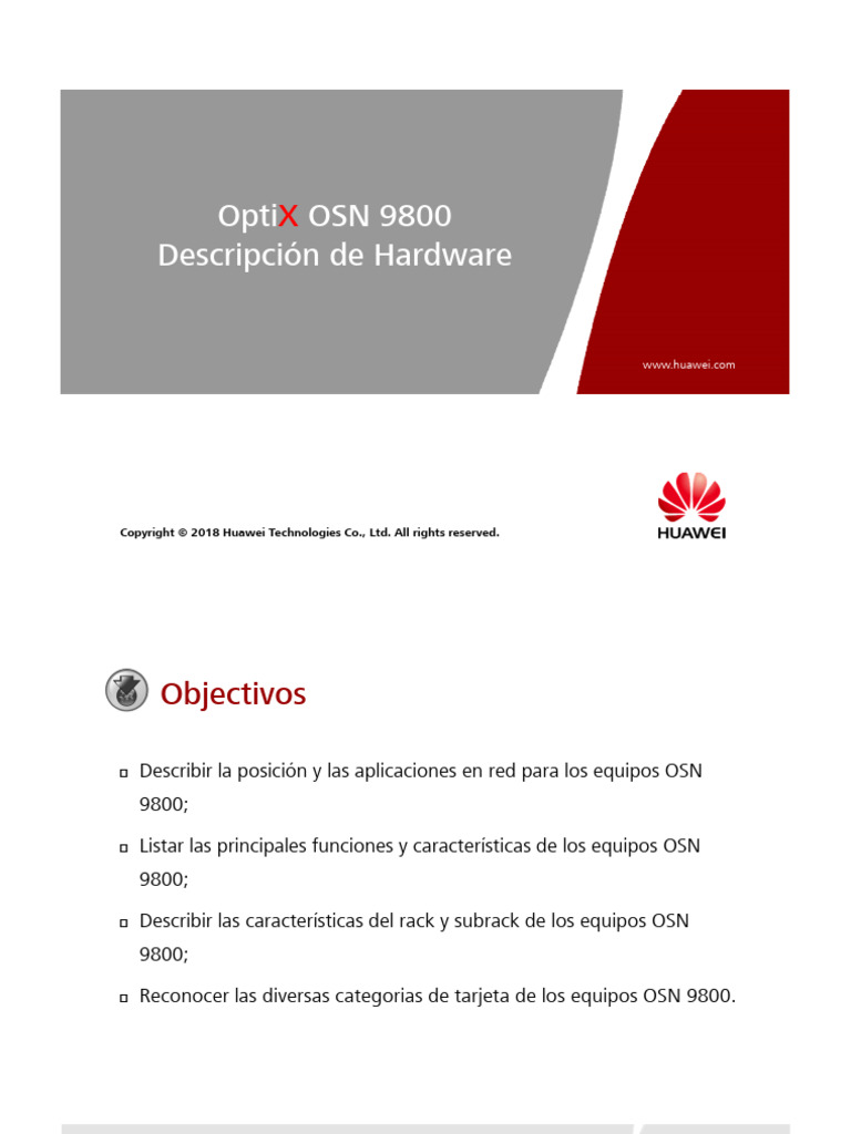 3) OTC119101 OptiX OSN 9800 Descripcion Del Hardware 2017 - SP | PDF | Tecnología de información ...