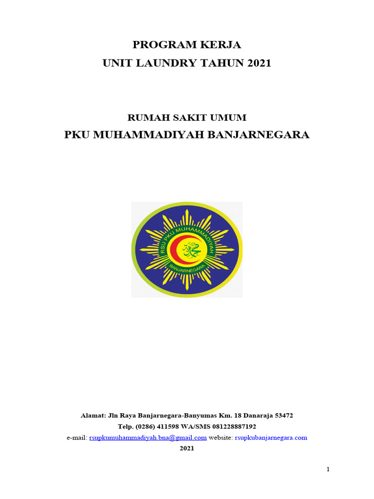 Program Kerja Unit Laundry 2021 | PDF