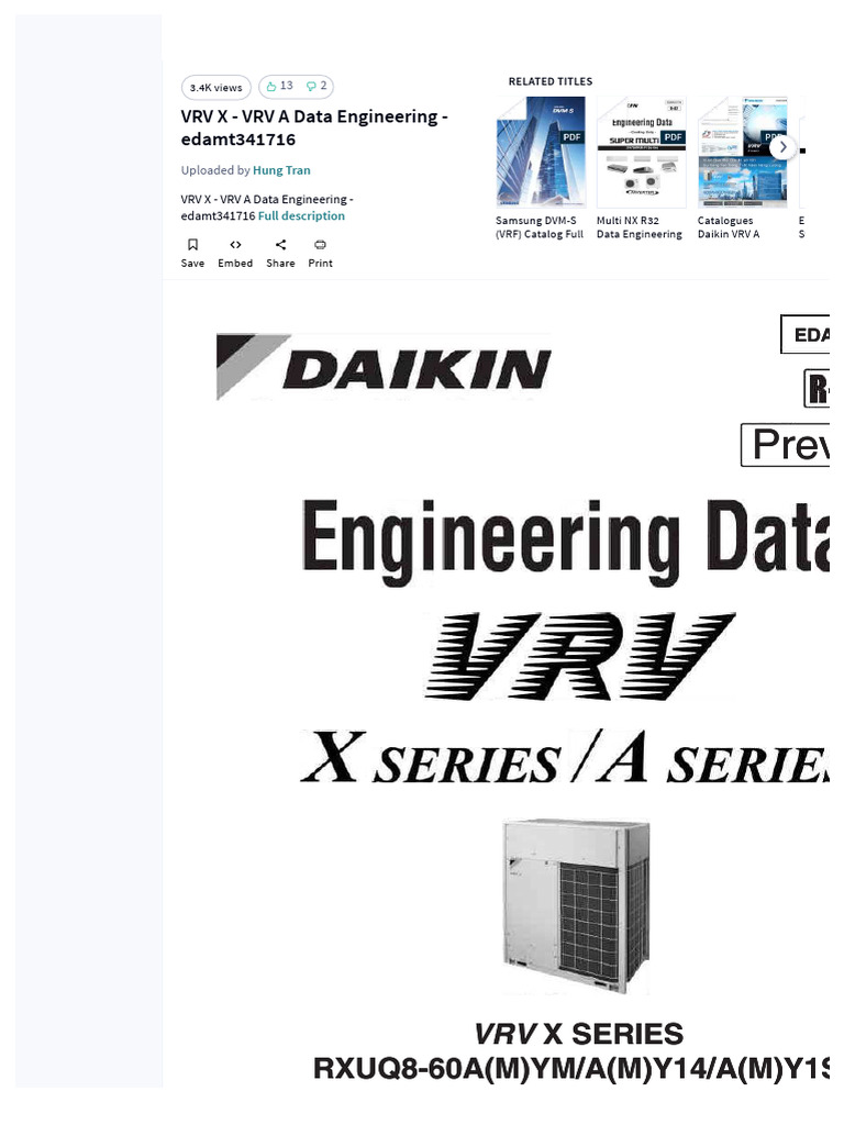 PDF VRV X VRV A Data Engineering Edamt341716 Compress | PDF
