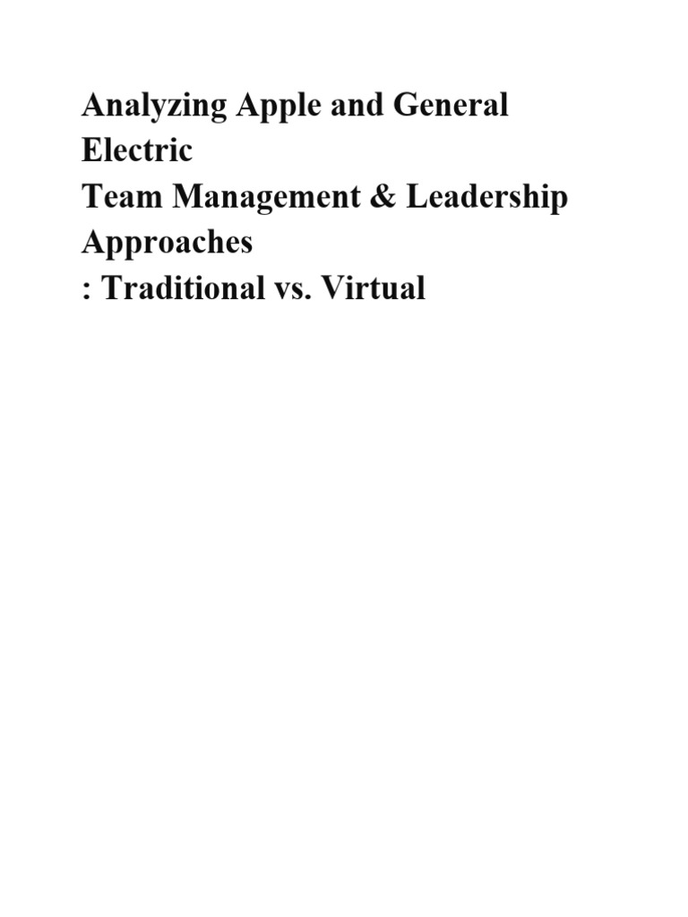 Apple Vs General Electric | PDF | Organizational Structure | Leadership