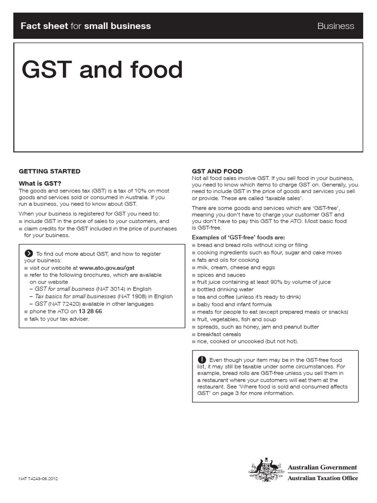GST and Food | PDF | Meal | Nutrition