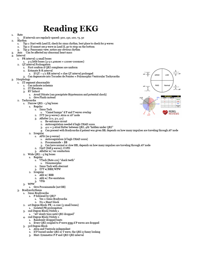 Reading EKGs PDF | PDF | Electrocardiography | Electrophysiology