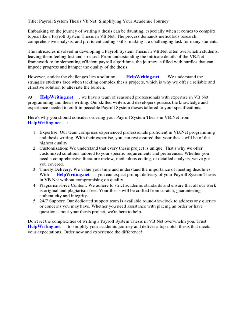Payroll System Thesis | PDF | Computers Payroll System Thesis | PDF | Computers