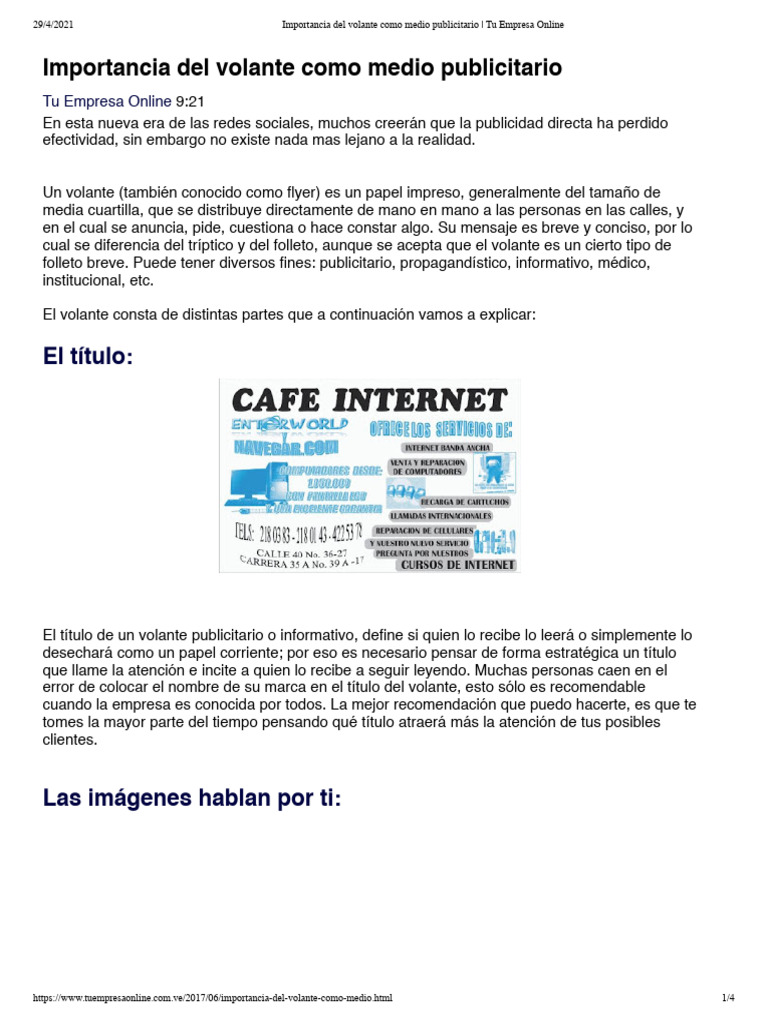 Importancia Volante Medio Publicitario | PDF | Business