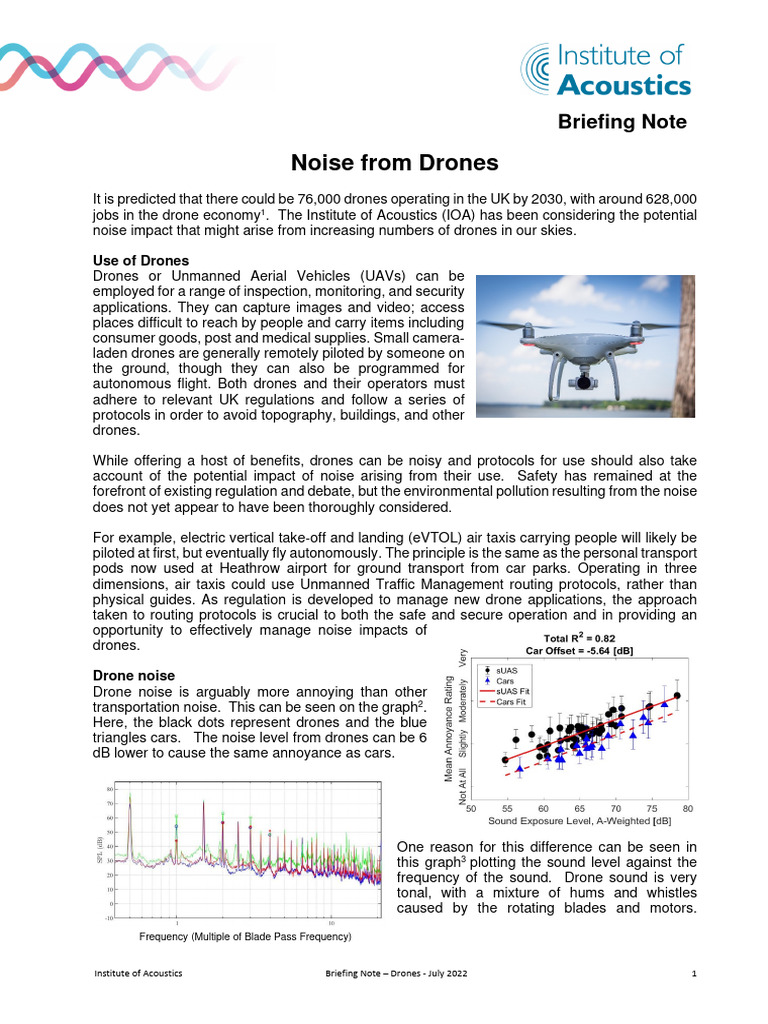 Briefing Note - Noise From Drones Final July 2022 | PDF