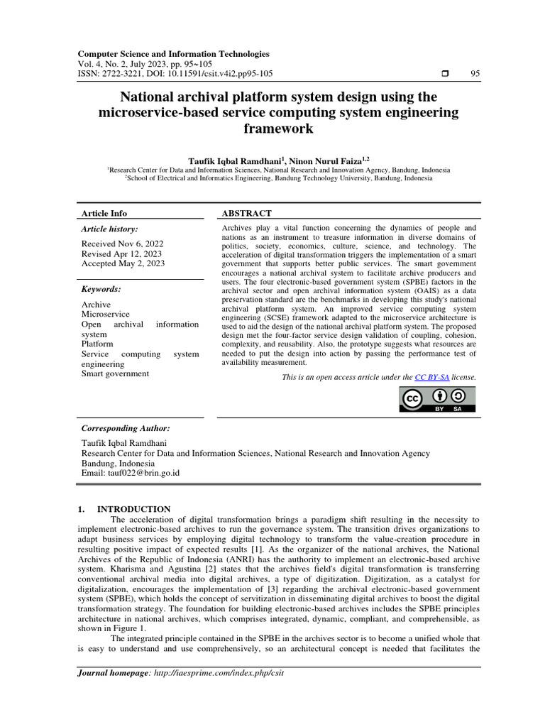 National Archival Platform System Design Using The Microservice-Based ... National Archival Platform System Design Using The Microservice-Based ...